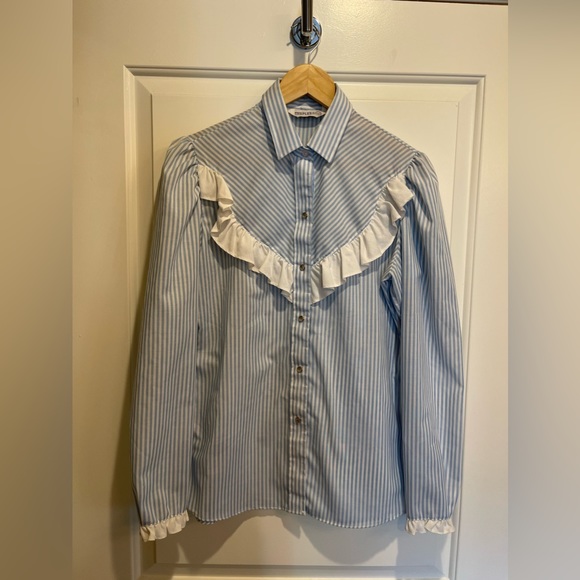 SHEPLERS | Tops | Vintage Western Frillyruffled Buttonup Shirt | Poshmark